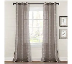 LUSH DECOR Farmhouse Textured Sheer 38x95 Set Lush Deco R - One-color