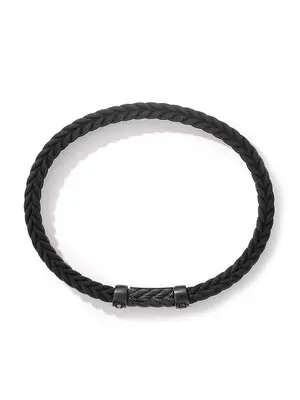 David Yurman Chevron Rubber Bracelet With Titanium And Pavé Diamonds