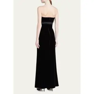 Giorgio Armani Strapless Velvet Trumpet Gown