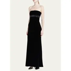 Giorgio Armani Strapless Velvet Trumpet Gown