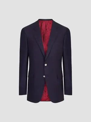 Stefano Ricci Woven Jacket With 2 Buttons - Navy