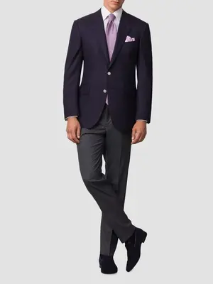 Stefano Ricci Woven Jacket With 2 Buttons - Navy