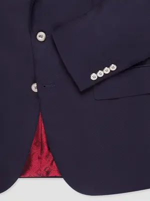 Stefano Ricci Woven Jacket With 2 Buttons - Navy