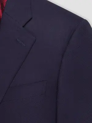 Stefano Ricci Woven Jacket With 2 Buttons - Navy