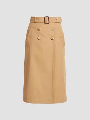 Moschino Trench-style Belted Midi Skirt Beige