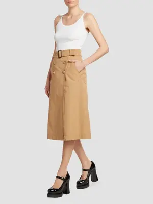 Moschino Trench-style Belted Midi Skirt - Beige