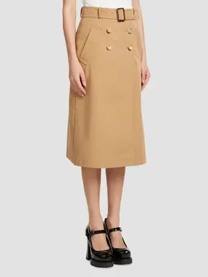Moschino Trench-style Belted Midi Skirt - Beige