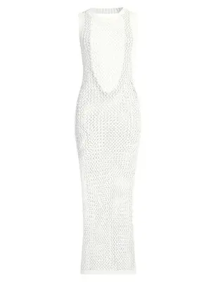 Beach Riot Holly Net Cover-up Midi-dress - White