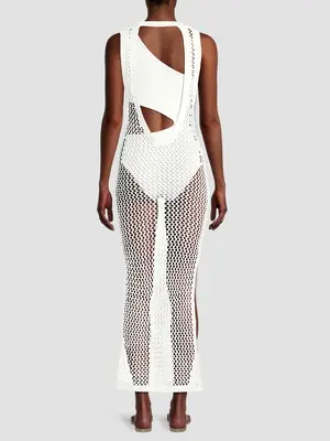 Beach Riot Holly Net Cover-up Midi-dress - White