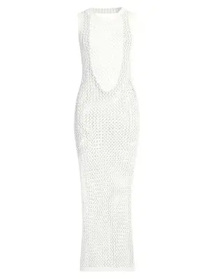 Beach Riot Holly Net Cover-up Midi-dress - White