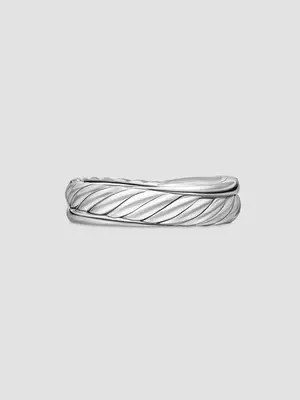 David Yurman Crossover Band Ring With Pavé Diamonds - Diamond