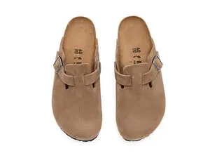 BIRKENSTOCK Boston Suede Clogs - Brown