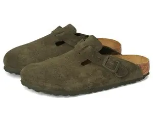 BIRKENSTOCK Boston Suede Clog Shoes - Green