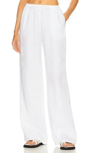 AEXAE Linen Drawstring Trouser - White