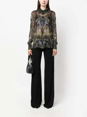 Alberta Ferretti Floral-print Silk Shirt