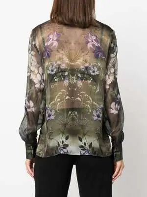 Alberta Ferretti Floral-print Silk Shirt