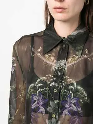 Alberta Ferretti Floral-print Silk Shirt