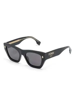 Fendi Logo-arm Square-frame Sunglasses