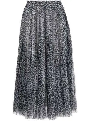 Philosophy Di Lorenzo Serafini Animal Print Pleated Midi Skirt