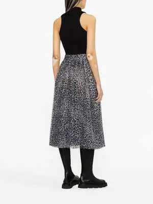 Philosophy Di Lorenzo Serafini Animal Print Pleated Midi Skirt