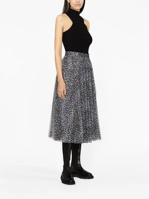 Philosophy Di Lorenzo Serafini Animal Print Pleated Midi Skirt