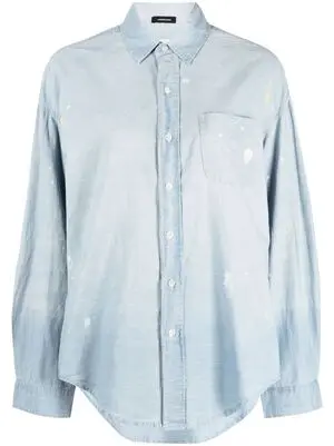 R13 Paint-splatter Chambray Shirt