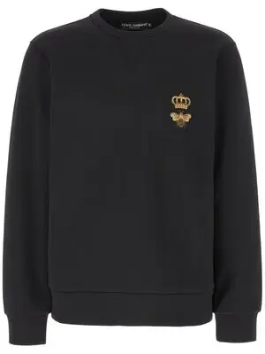 Dolce & Gabbana Embroidered Jersey Sweatshirt - Black