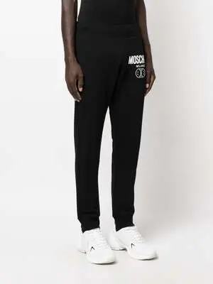 Moschino Logo-print Cotton Track Trousers - Black