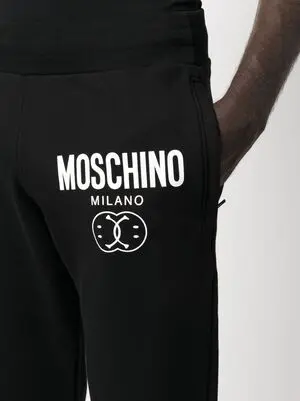 Moschino Logo-print Cotton Track Trousers - Black