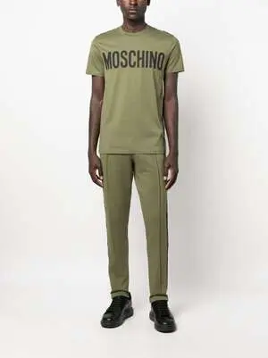 Moschino Logo-print Cotton Track Trousers - Green