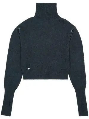 MAISON MARGIELA Distressed High-neck Jumper - Green