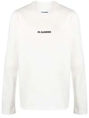 JIL SANDER Logo-print Long-sleeves Cotton T-shirt
