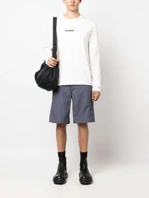 JIL SANDER Logo-print Long-sleeves Cotton T-shirt