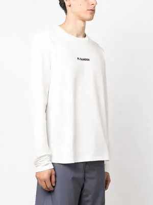JIL SANDER Logo-print Long-sleeves Cotton T-shirt