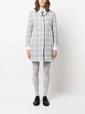 Thom Browne Crochet-appliqué Tweed Coat