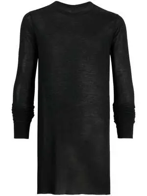 Rick Owens Long-sleeved Marl-knit T-shirt - Black