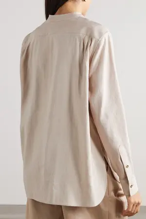 Loro Piana Jalia Pintucked Crinkled-silk Blouse
