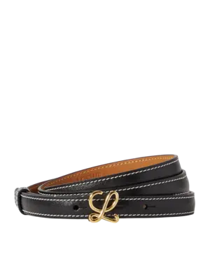 Loewe L Buckle Leather Belt - Black