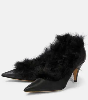 Khaite River Shearling-trimmed Pumps