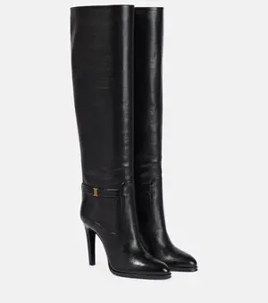 Saint Laurent Diane 105 Leather Knee-high Boots - Black