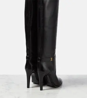 Saint Laurent Diane 105 Leather Knee-high Boots - Black