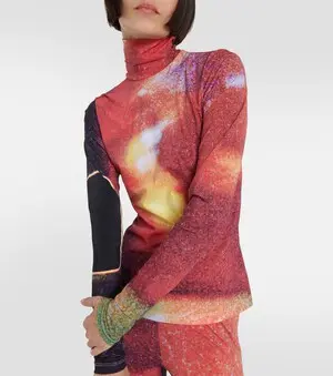 MAISON MARGIELA Printed Turtleneck Top