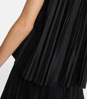 Sacai Pleated Cotton Jersey T-shirt - Black