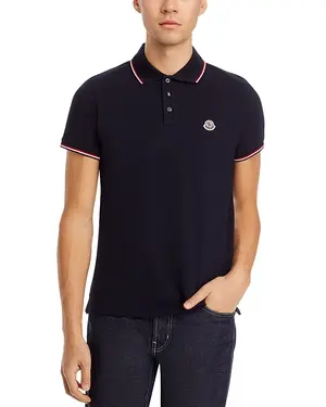 Moncler Cotton Regular Fit Polo Shirt - Blue