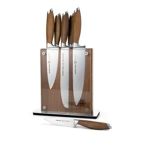 SCHMIDT BROTHERS Cutlery 7-pc. Knife Block Set - Teak