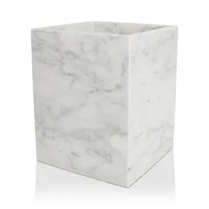 KASSATEX Marmol Wastebasket - White Marble
