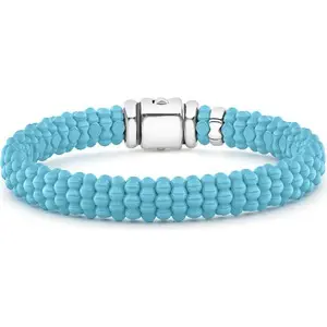 Lagos Caviar Ceramic Rope Bracelet - Silver/ Blue