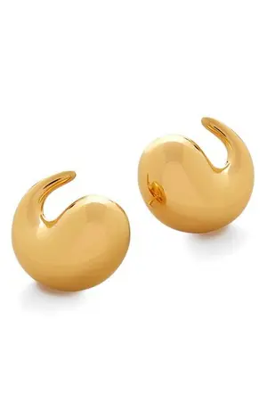Monica Vinader Nura Wrap Stud Earrings - 18ct Gold Vermeil/ster Silver
