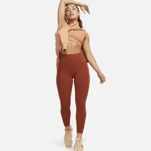 Nike Universa Medium-support High-waisted 7/8 Leggings With Pockets Orange