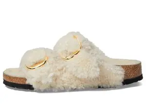 BIRKENSTOCK Arizona Big Buckle Teddy Sandals - White